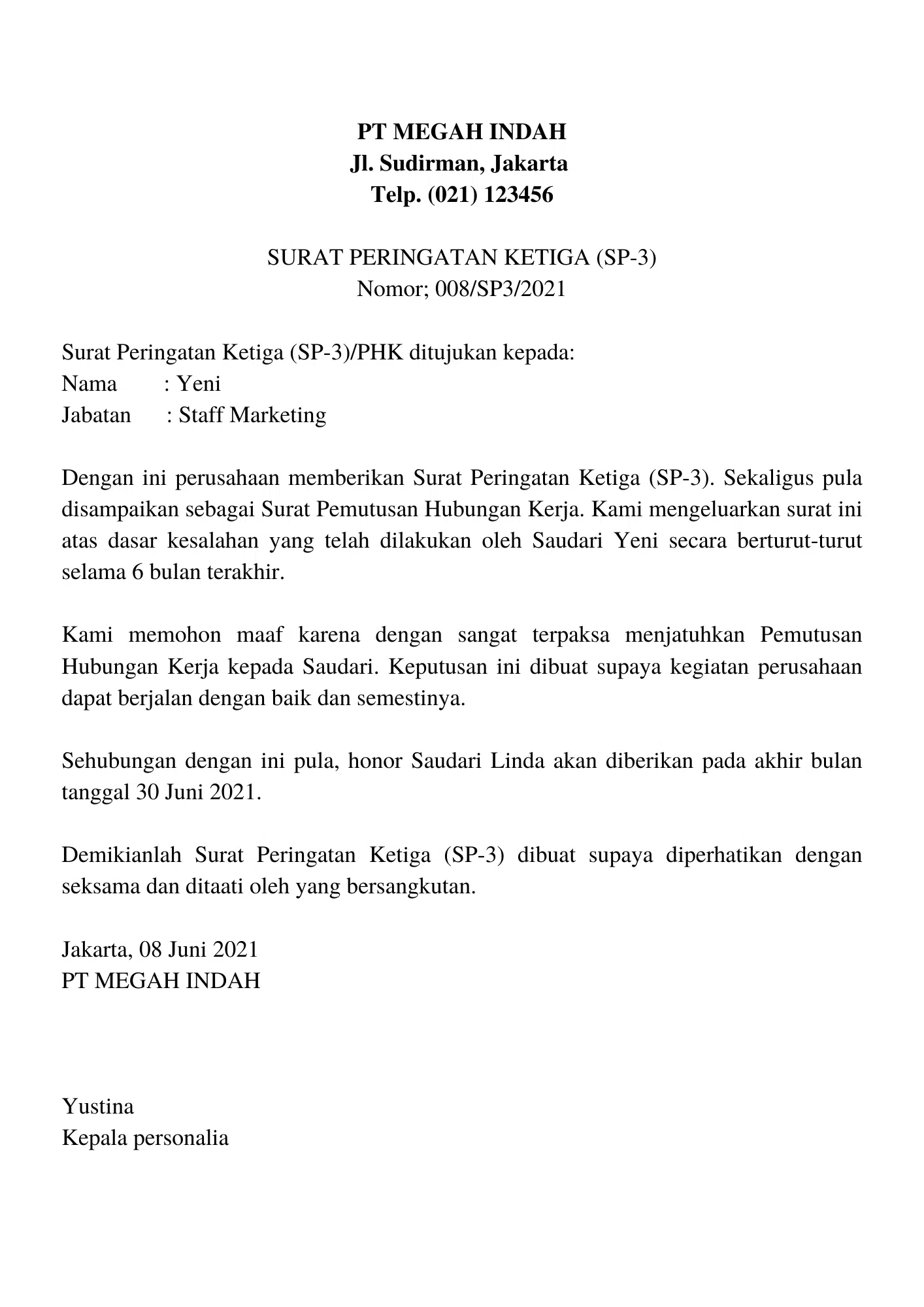 Contoh Surat Peringatan Kerja serta Ketentuannya untuk Karyawan Anda!