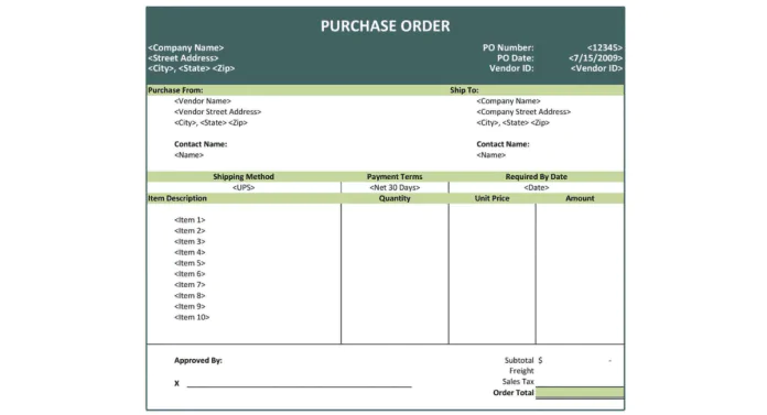 Download Contoh Surat Purchase Order (PO) Bisnis Terbaru