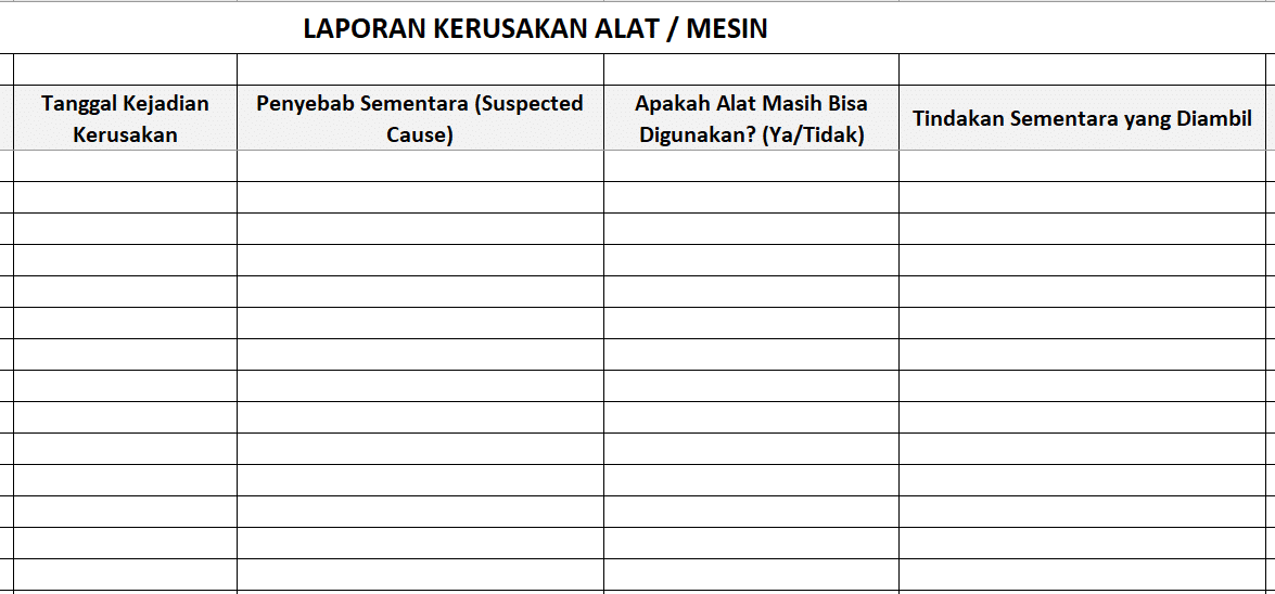 Contoh Laporan Maintenance Mesin dan Cara Menyusunnya