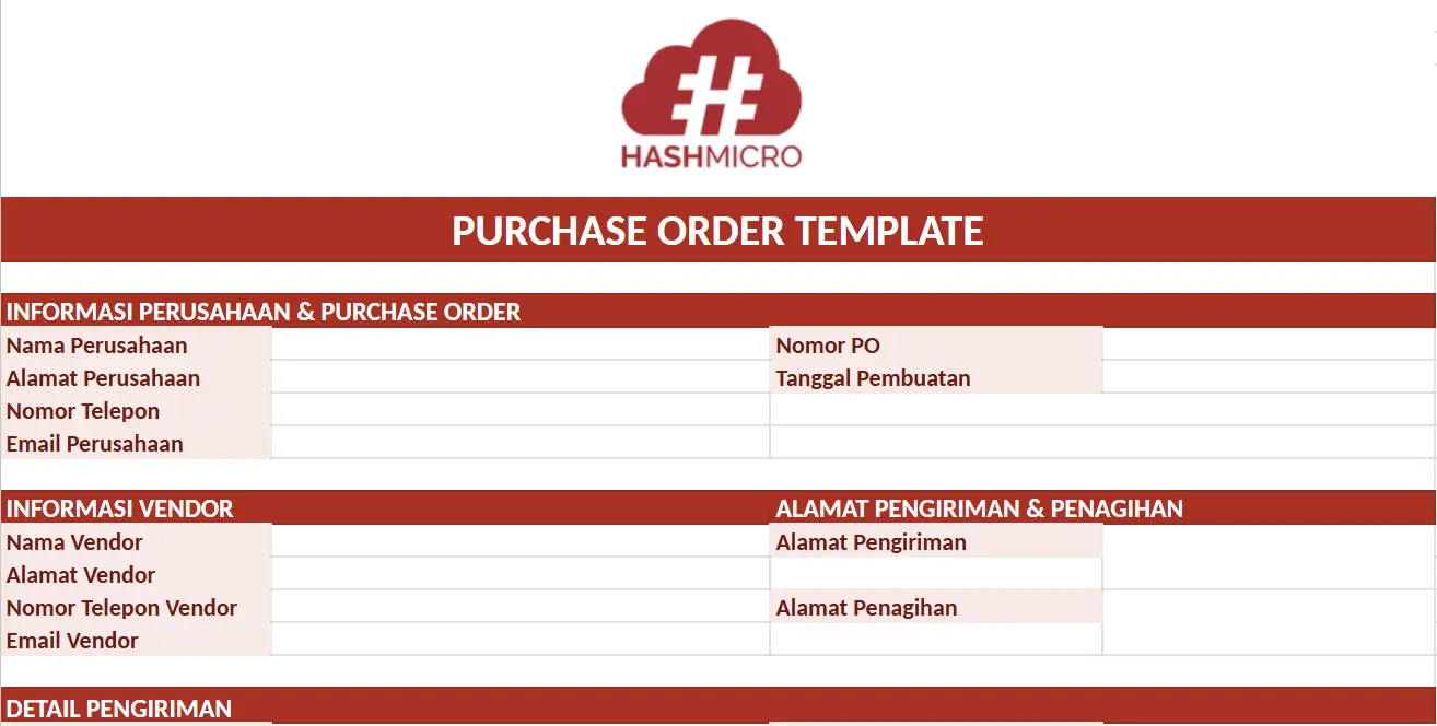Cara Membuat Purchase Order di Excel dan Download Template